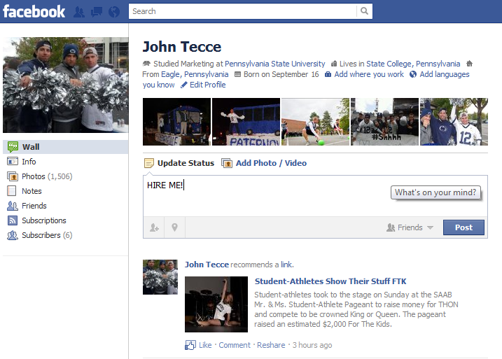 Onward Debates: Facebook Can Help You Market Yourself
