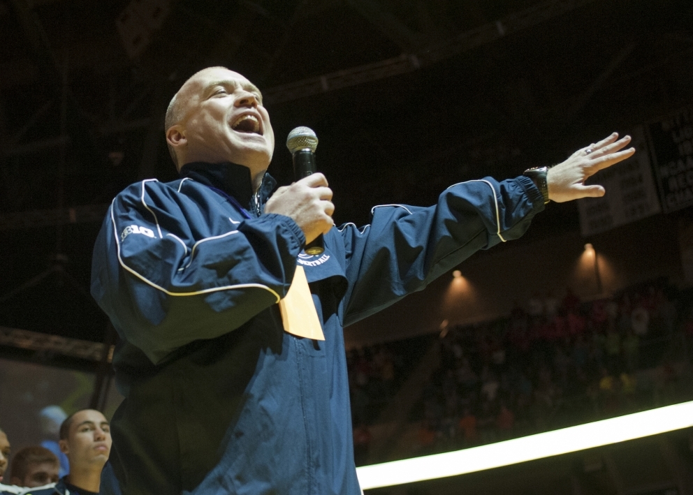 Coach Chambers Addresses Pre-THON Crowd | Onward State