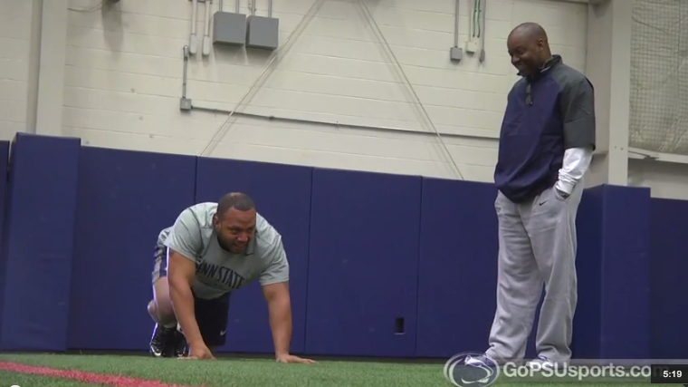 [Video] Coach Gattis Runs the 40, Coaching Staff Eggs Him On | Onward State