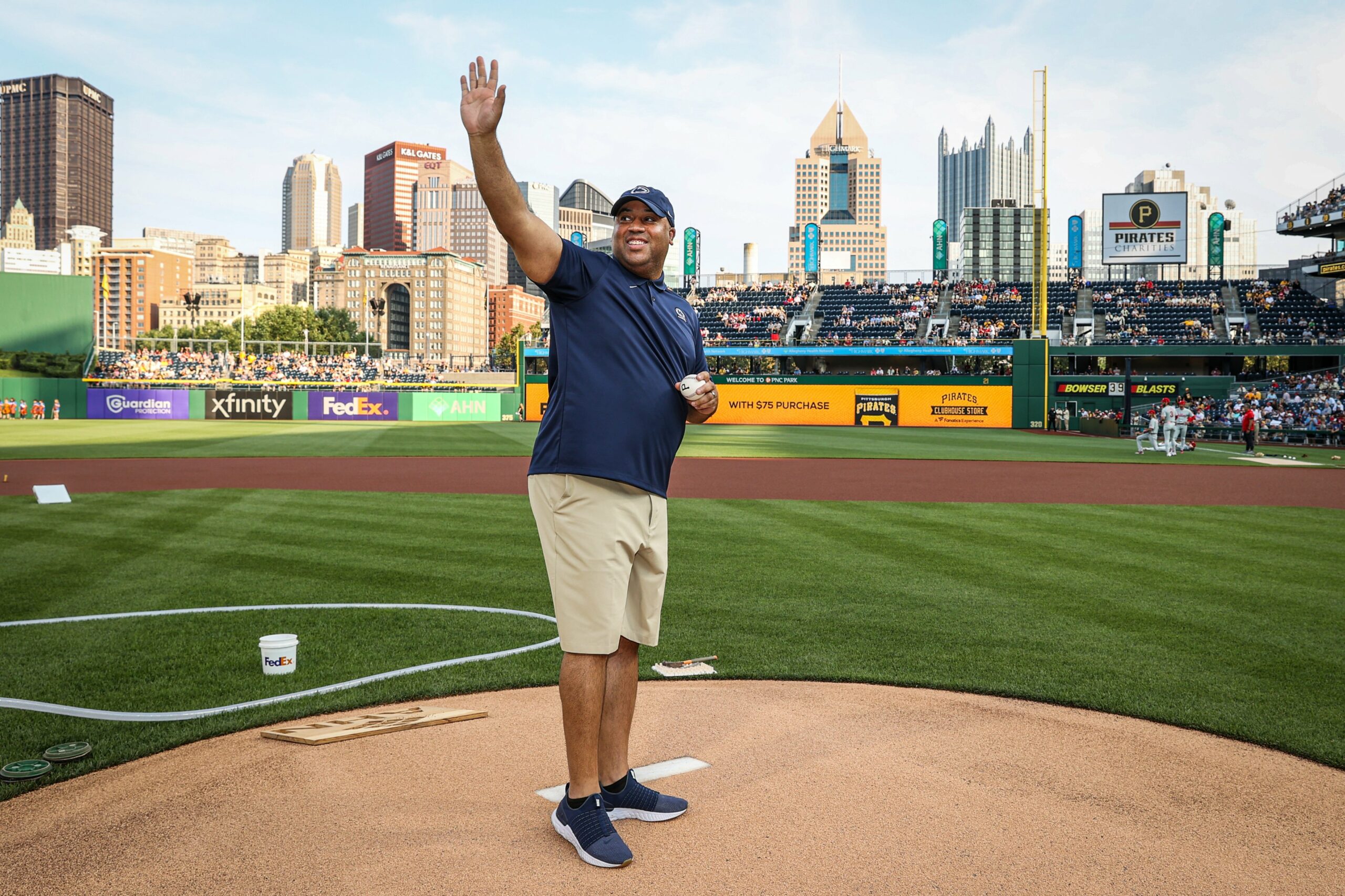 Micah Shrewsberry Throws First Pitch At Pirates-Phillies Game | Onward ...