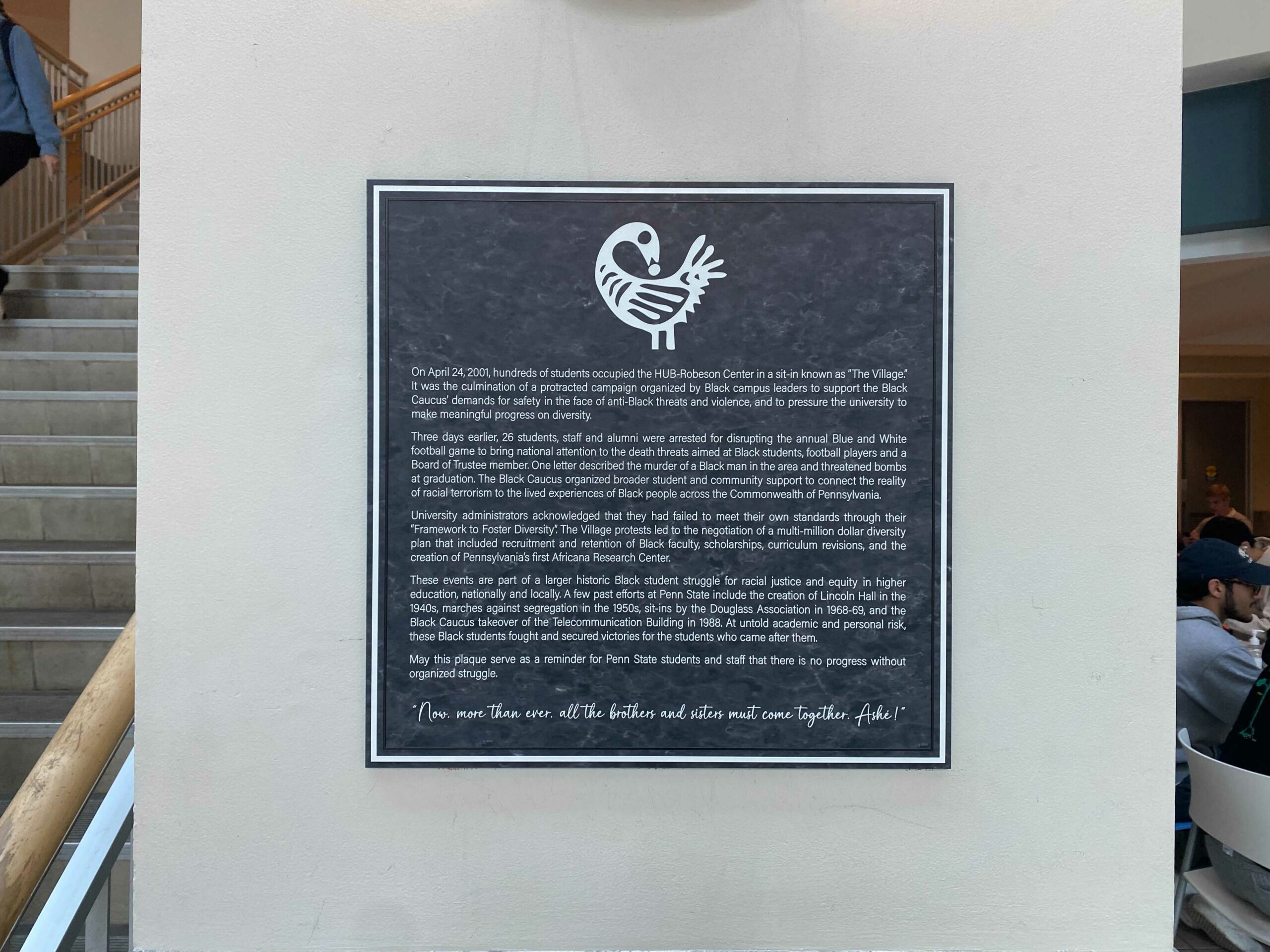 UPUA Installs 2001 Village Protest Commemoration Plaque In HUB | Onward ...