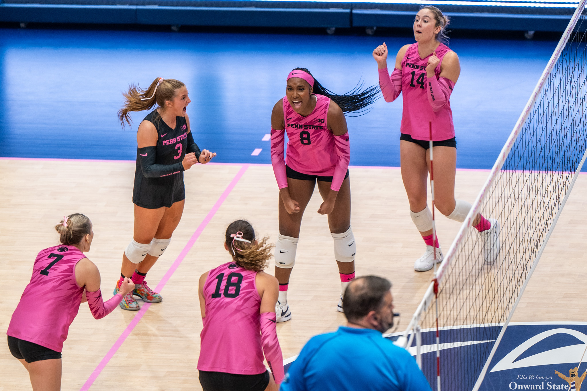 No. 18 Penn State Women's Volleyball Sweeps Rutgers 3-0 In Dig Pink ...
